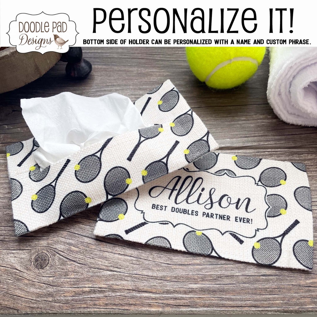 Tennis Team Gift Custom Travel Tissue Holder Tennis Player Accessory ...