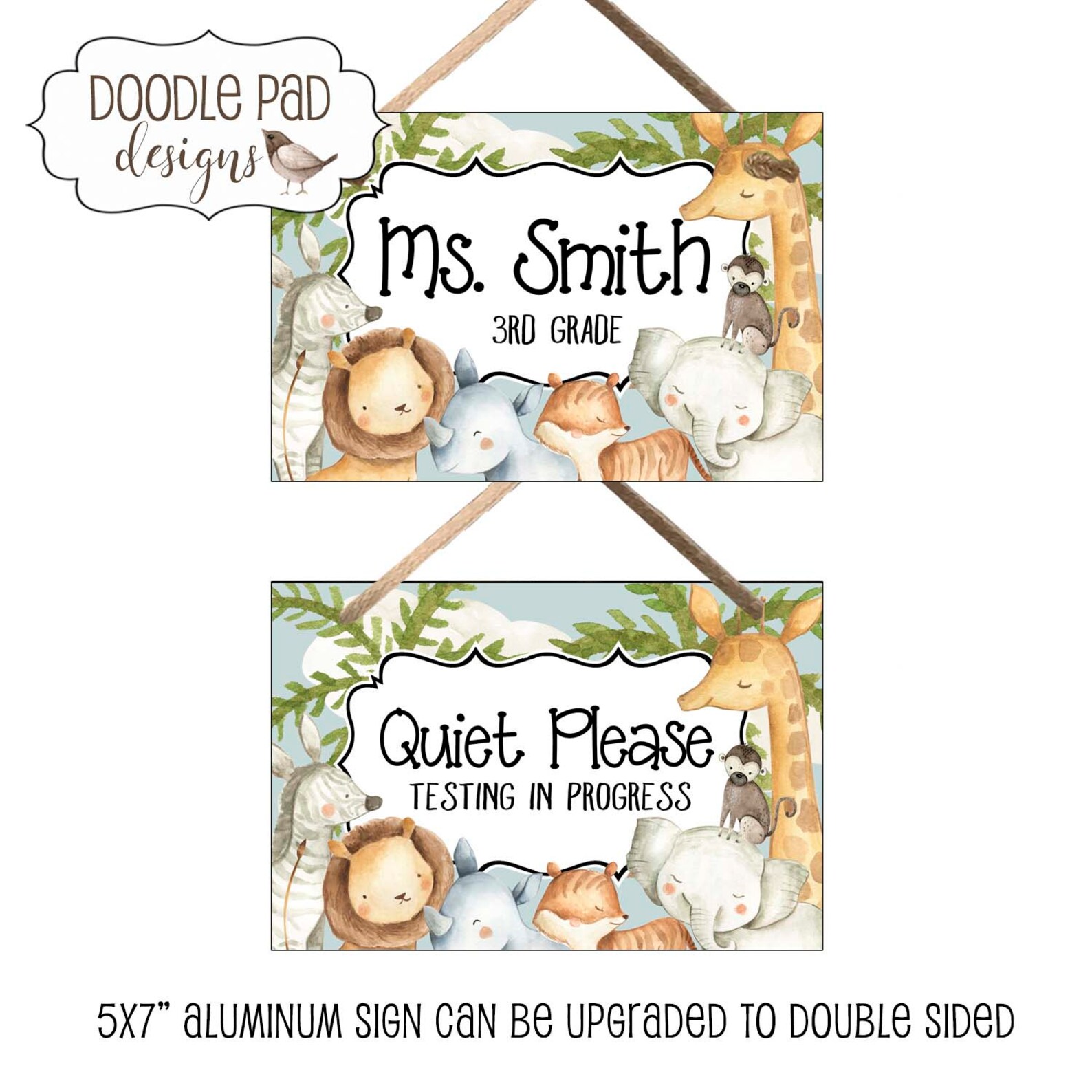 Personalized Jungle Safari Animals Classroom Door Sign - Etsy