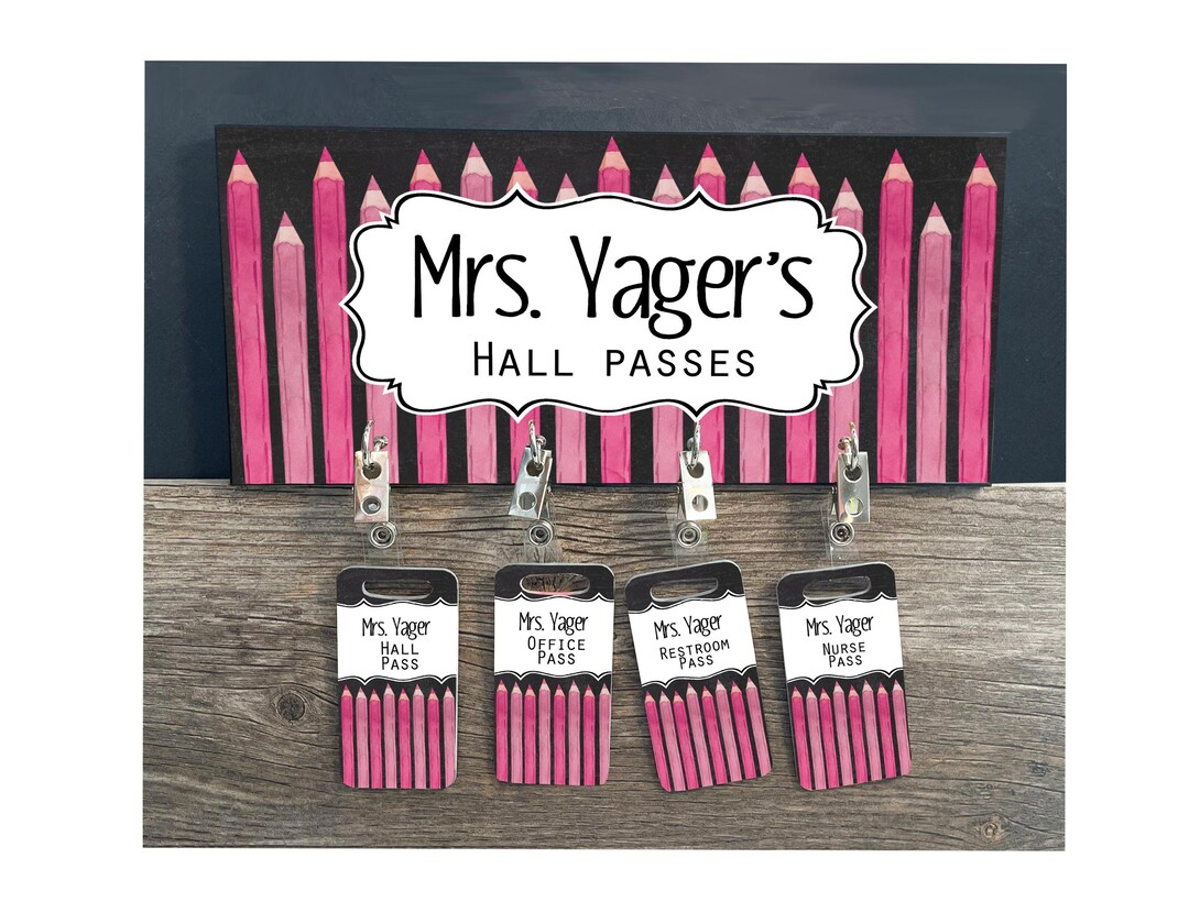 Classroom Hall Passes Pencils Classroom Bathroom Pass Elementary School ...