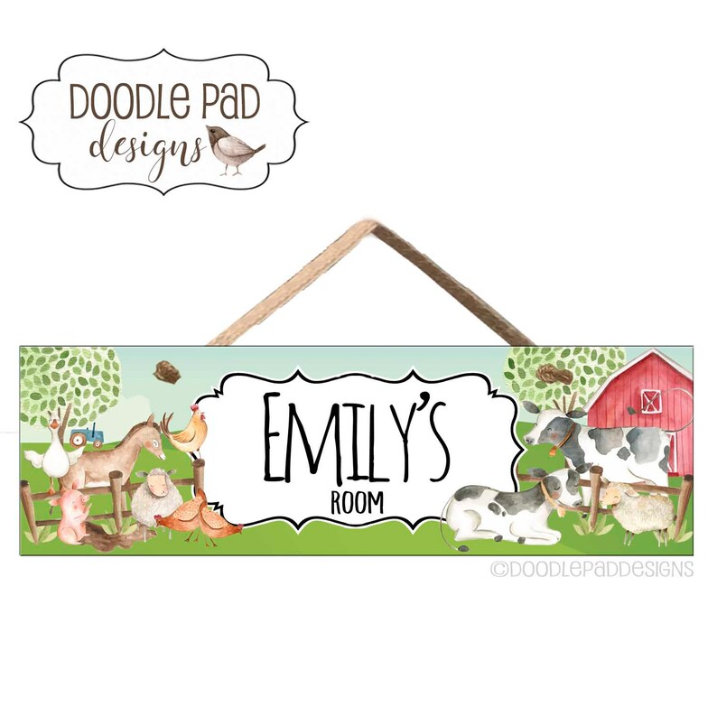 Kids Door Sign Barnyard Name Sign Name Door Hanger | Etsy