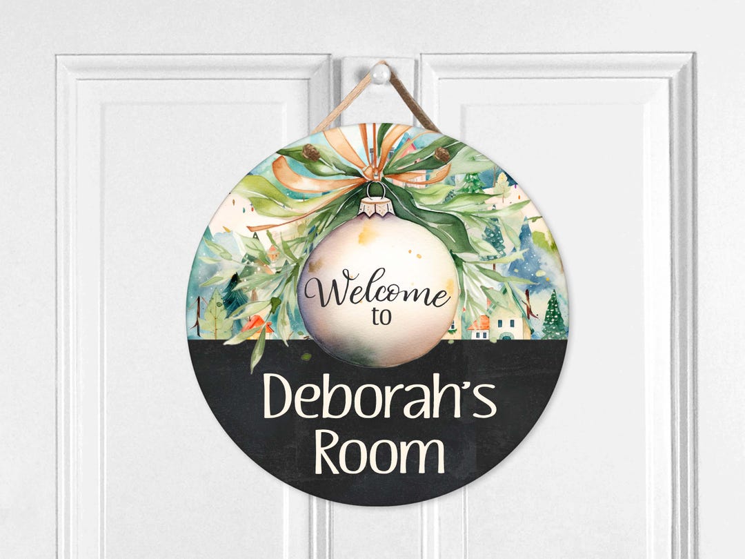 Christmas Door Sign, Holiday Welcome Door Sign, Memory Care Apartment ...