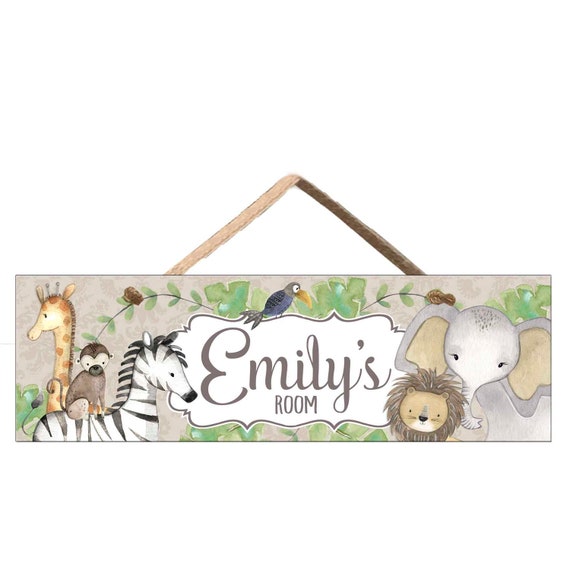 Personalized Jungle Animals Door Sign Safari Animals Kids - Etsy
