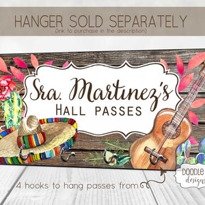 Hall Passes Spanish Classroom Management Custom Bathroom Pass Language ...