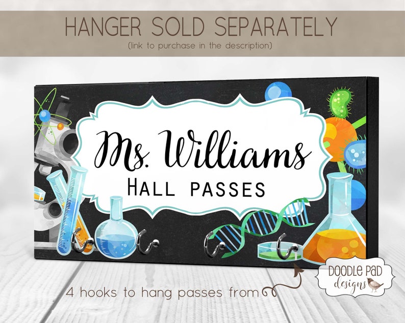 Personalized Science Class Hall Passes, Classroom Management Decor ...