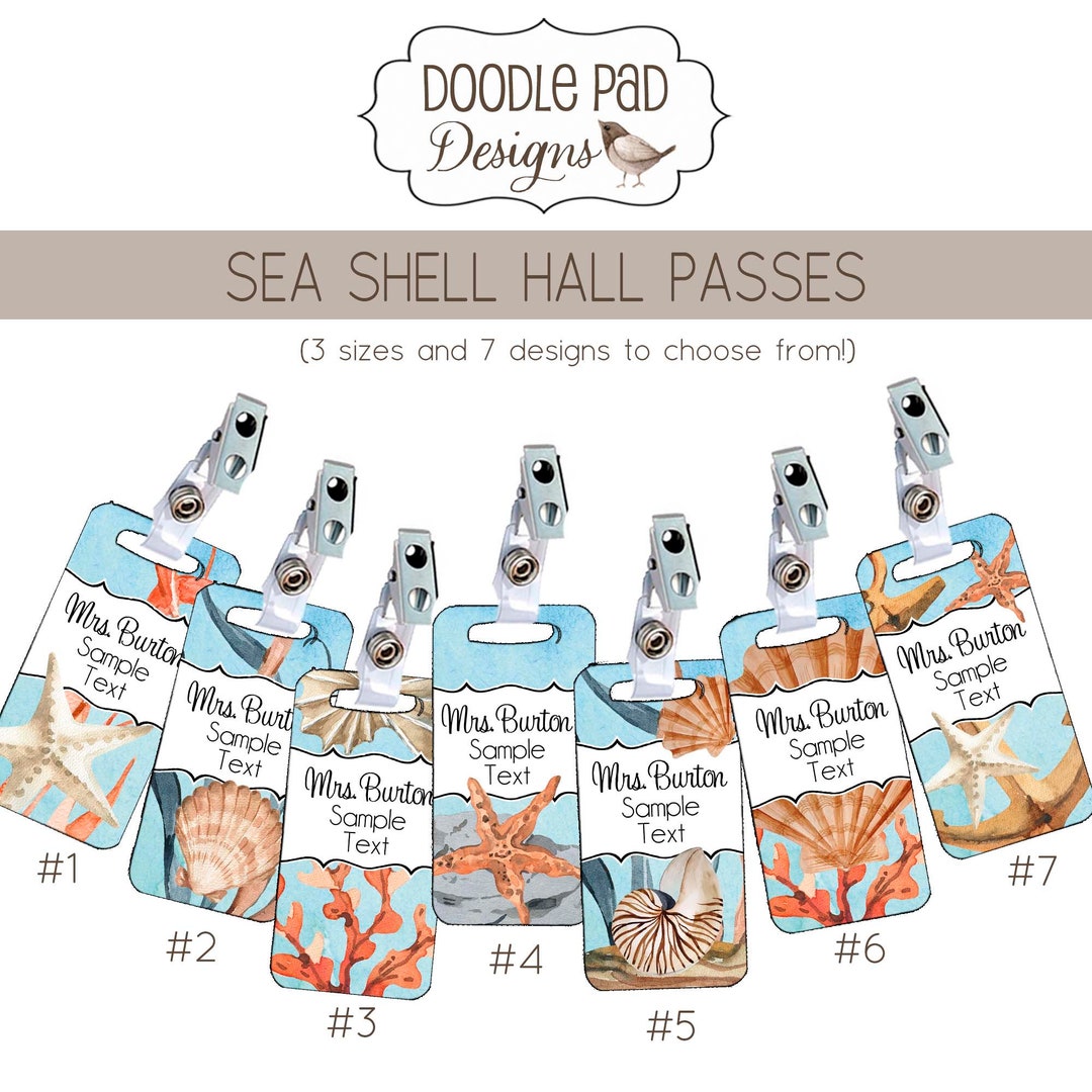 Classroom Hall Passes Coastal Classroom Decor Ocean Theme Bathroom Pass ...