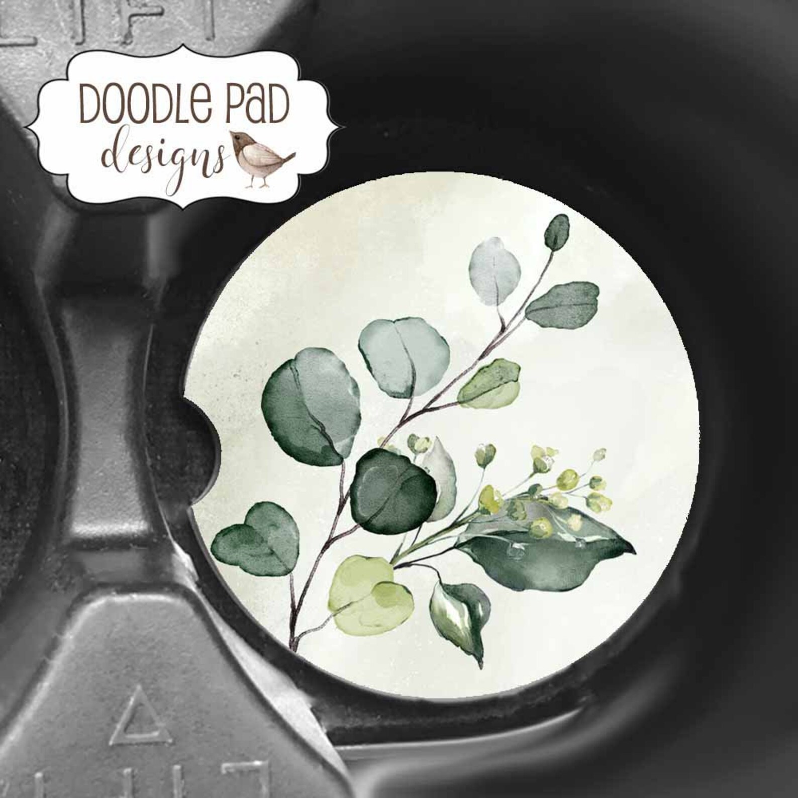 Botanical Car Coaster With Eucalyptus - Etsy