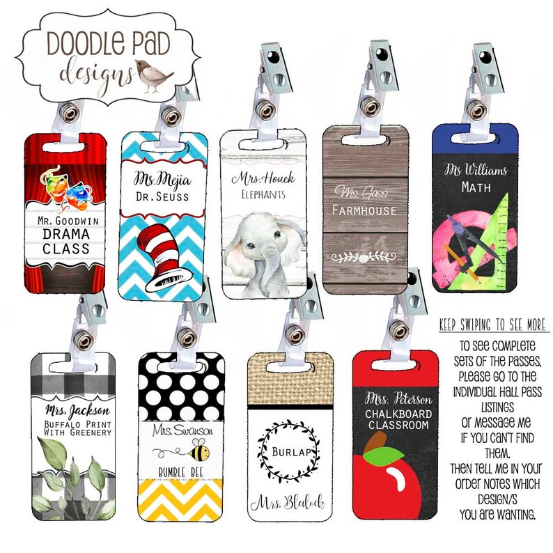 Personalized Hall Passes Larger Sizes Add-on Hall Passes - Etsy