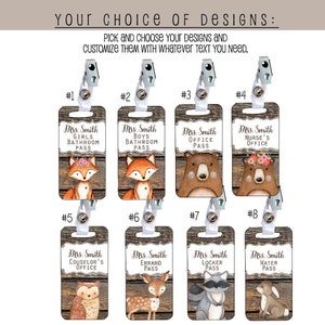 Personalized Woodland Animals Hall Passes, Fox and Bear Hall Passes ...