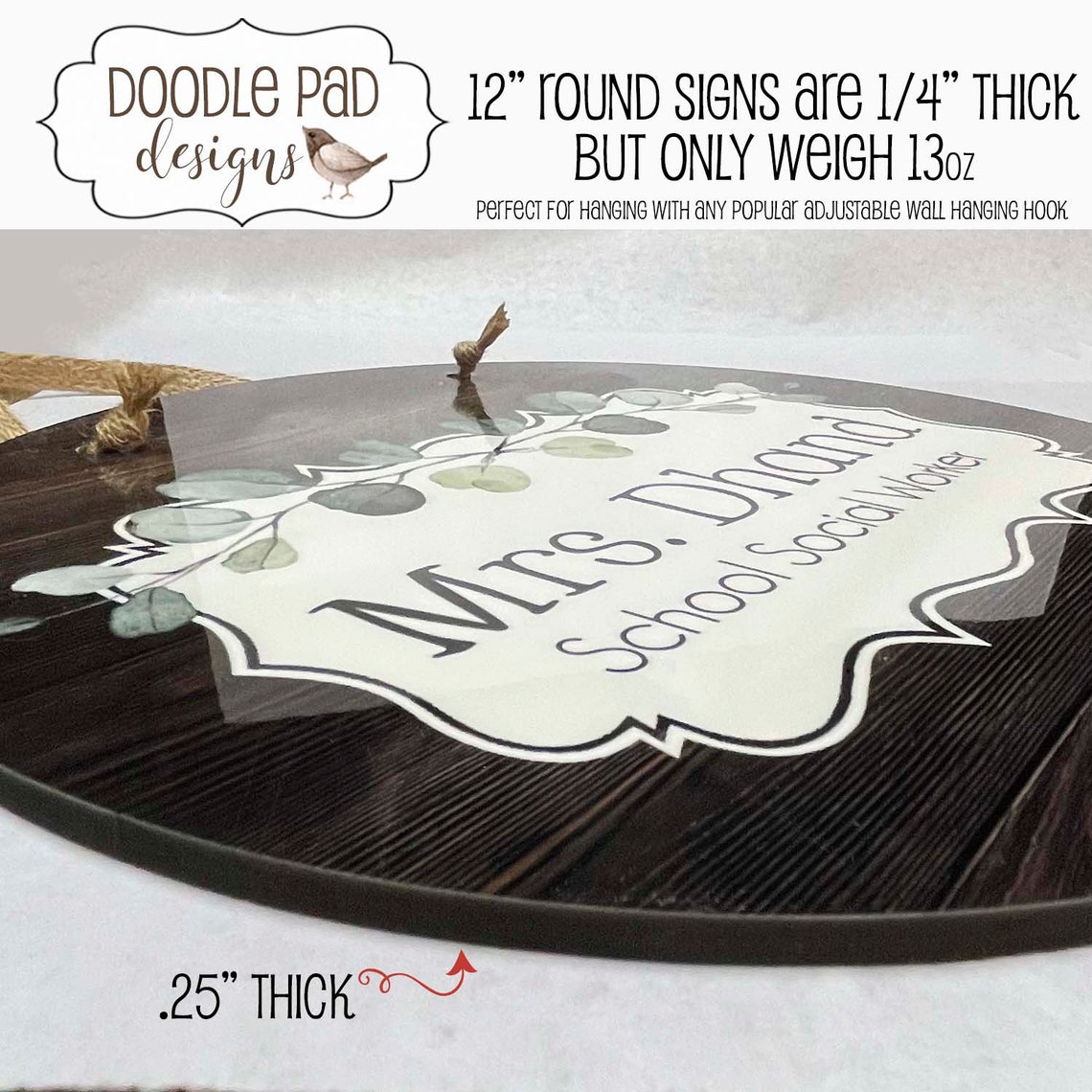Personalized Round Door Sign for Assisted or Senior Living Apartment ...