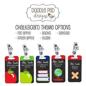Personalized Hall Passes, Add-on Hall Passes, Various Themes - Etsy