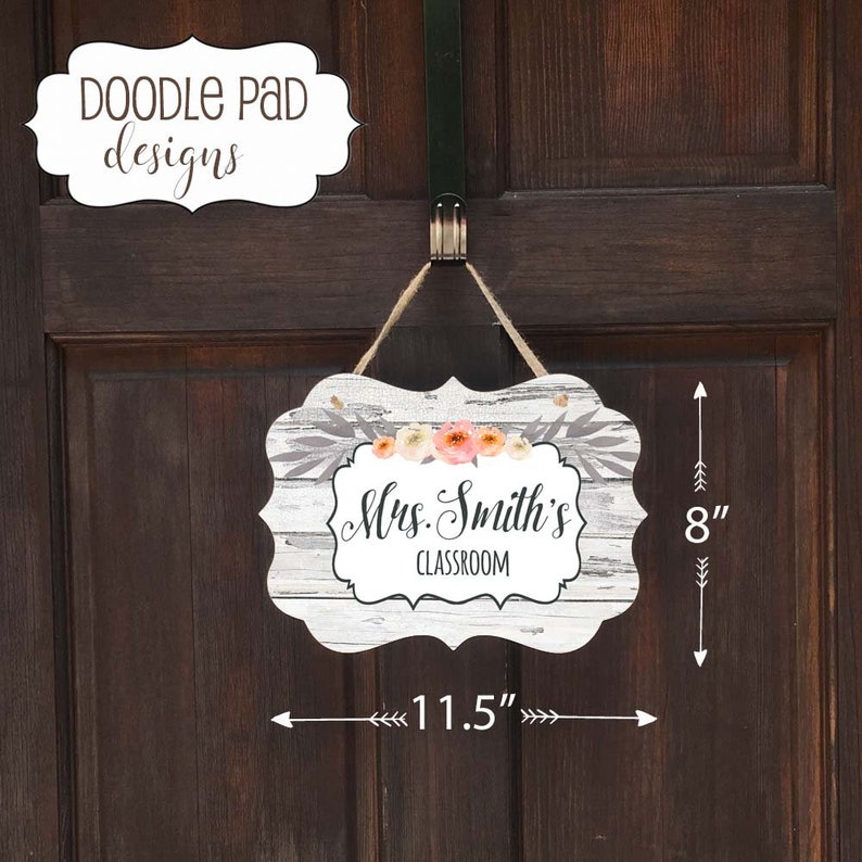 Farmhouse Classroom Door Sign for Teacher Gift, Faux Shiplap Classroom ...
