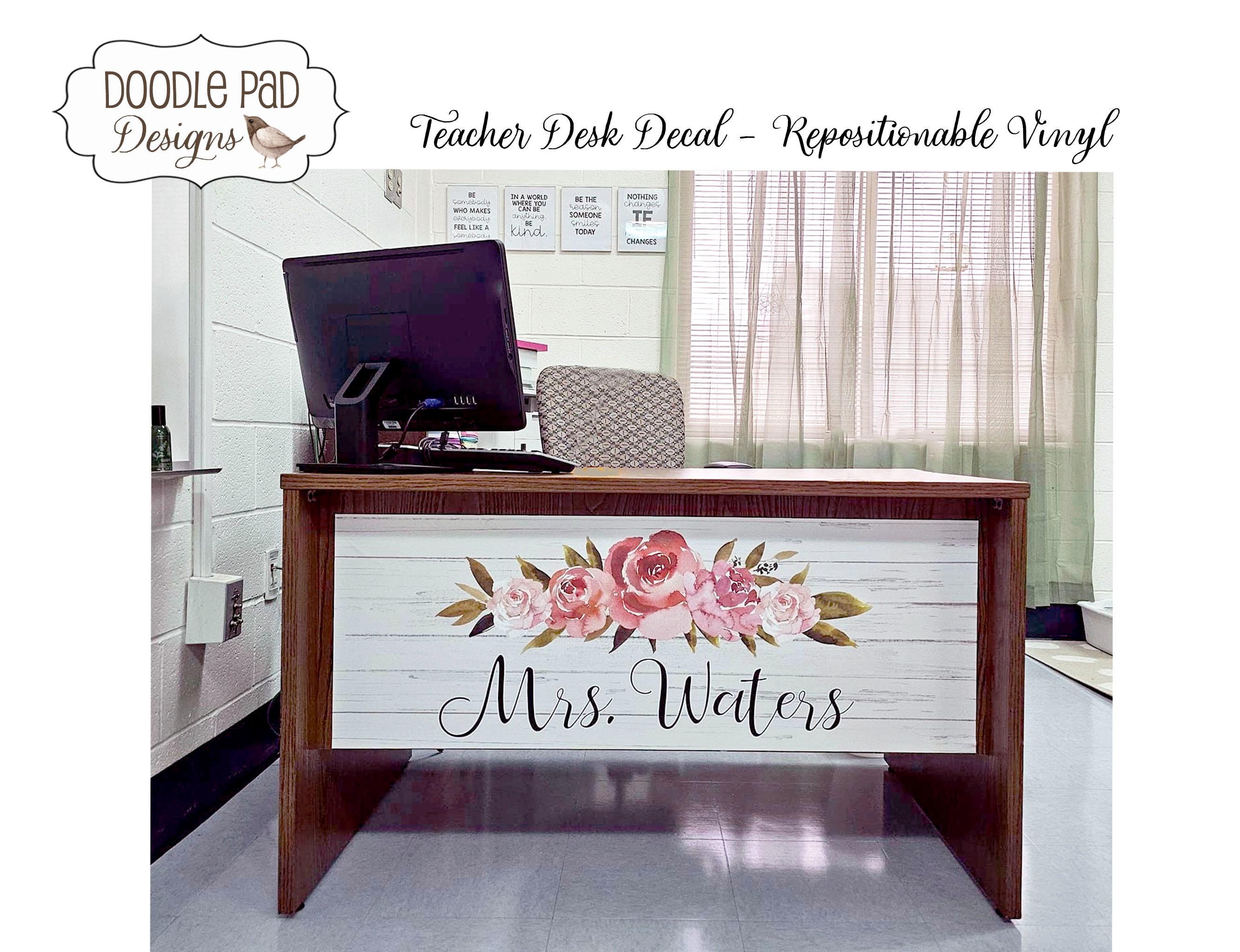Teacher Desk Decal, Teacher Name Sign, Vinyl Classroom Decor, Removable ...