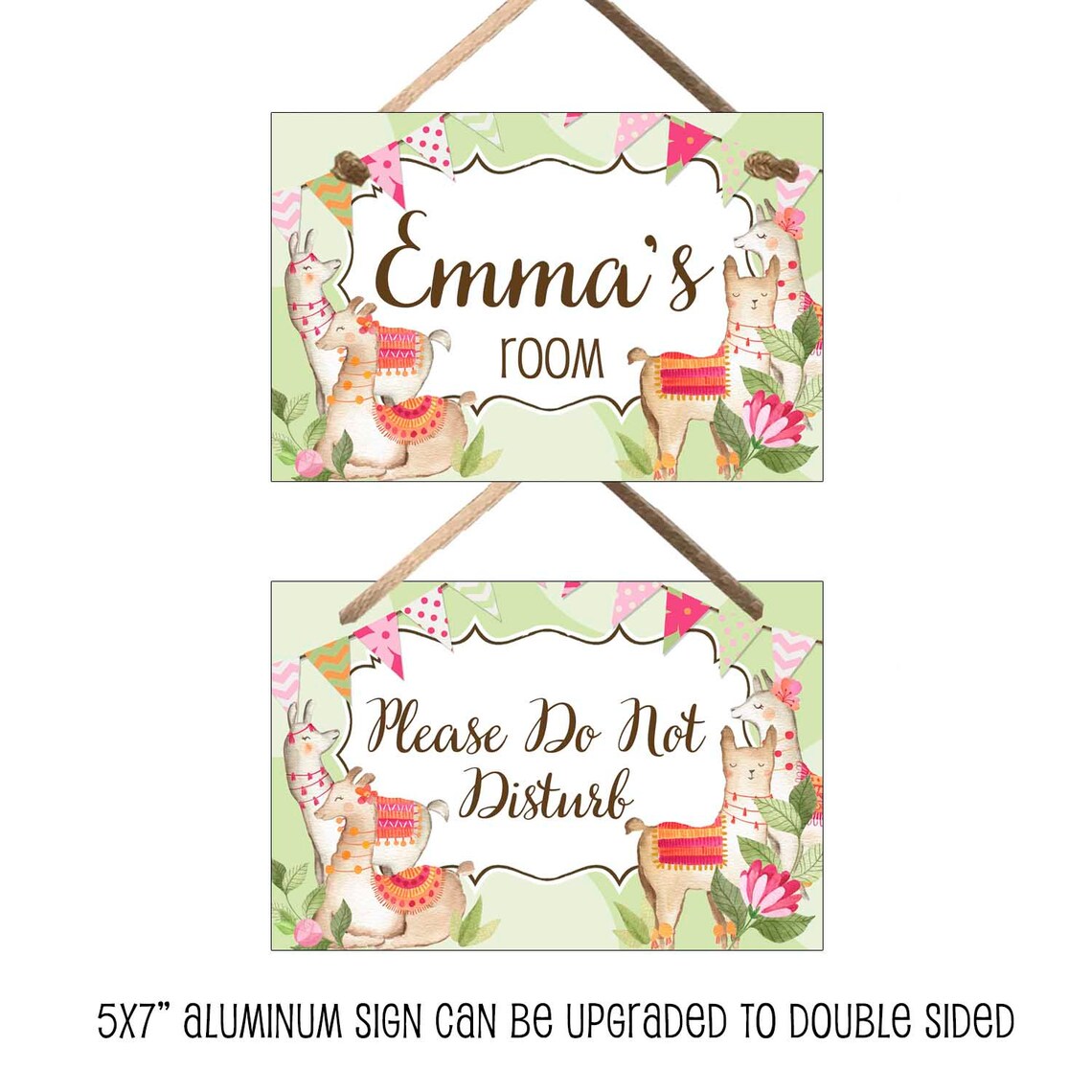 Personalized Girls Door Sign Custom Llama Sign | Etsy