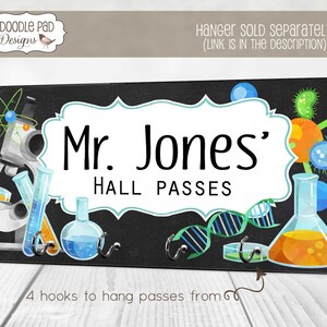 Custom Hall Passes Science Class Bathroom Pass Science Teacher ...