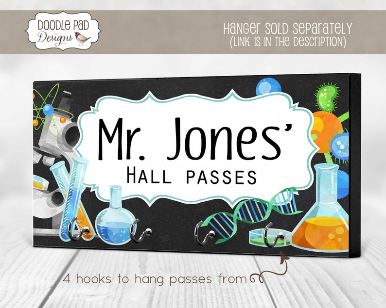 Custom Hall Passes Science Class Bathroom Pass Science Teacher ...