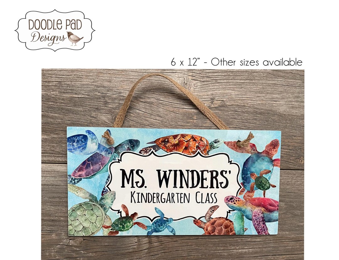 Classroom Door Sign, Sea Turtle Decor, Ocean Theme Door Hanger - Etsy