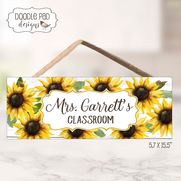 Teacher Sunflower Door Sign - Etsy