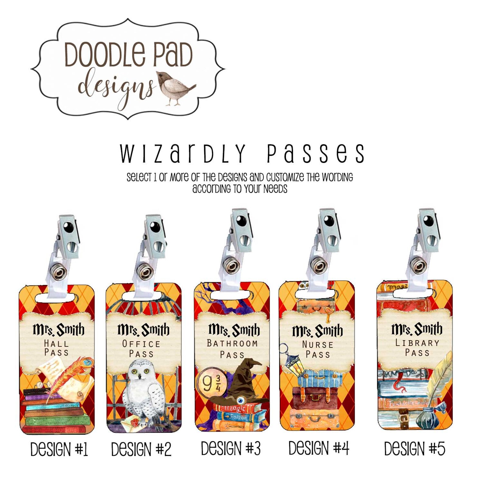 Personalized Hall Passes Add-on Hall Passes Various Themes | Etsy