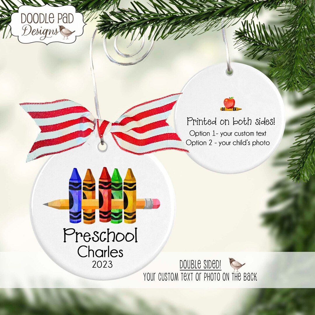 Custom Preschool Ornament, Personalized Kindergarten Ornament, Double ...