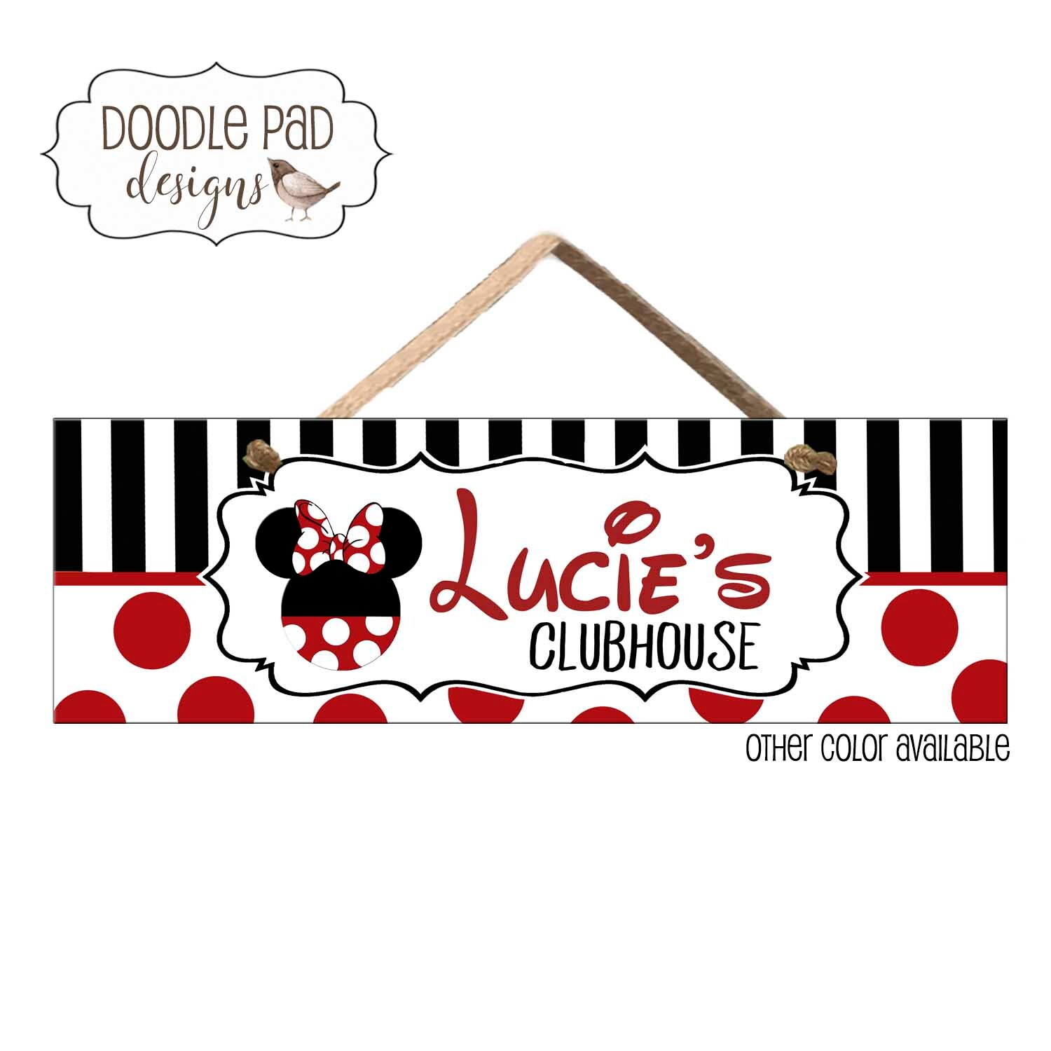 Minnie Clubhouse Door Sign Girls Room Sign | Etsy