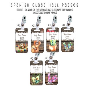 Hall Passes Spanish Classroom Management Custom Bathroom Pass Language ...