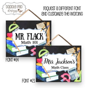 Classroom Door Sign 8 X 10 Math Class Sign Personalized Teacher Gift - Etsy