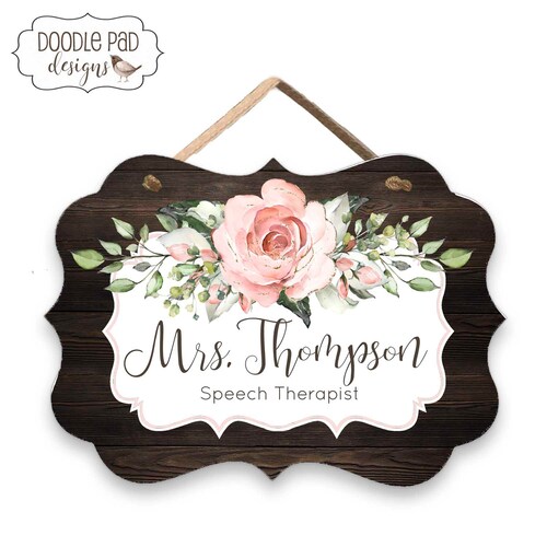 Personalized Door Sign With Blush Pink Roses - Etsy