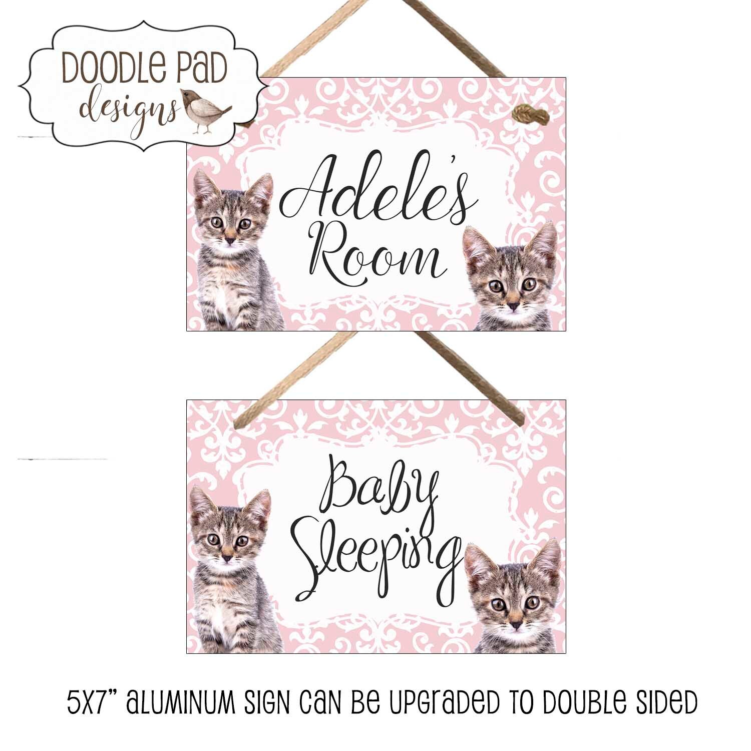 Personalized Kitten Door Sign Kids Door Sign Children's | Etsy