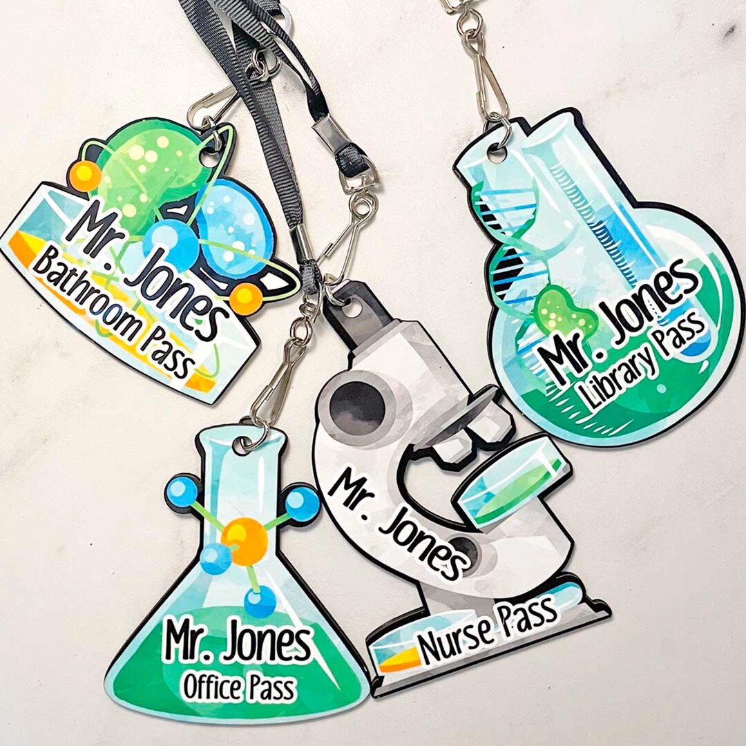 Custom Hall Passes Science Class Bathroom Pass Science Teacher ...