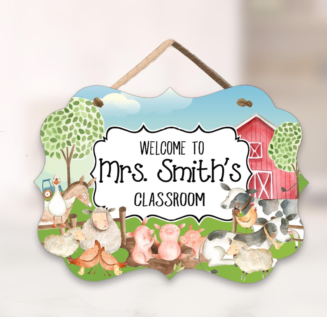 Custom Teacher Door Sign: Farm Animals Classroom Decor - Etsy