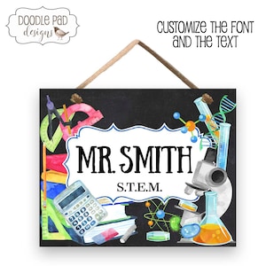 Math & Science Classroom Door Sign, Personalized Teacher Appreciation ...