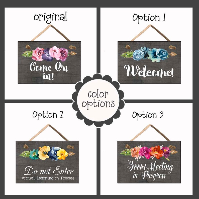 Virtual Classroom Door Sign Personalized Boho Teacher Decor | Etsy