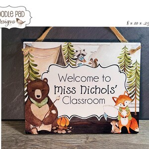 Teacher Door Sign Woodland Classroom Theme Camping Classroom Decor ...
