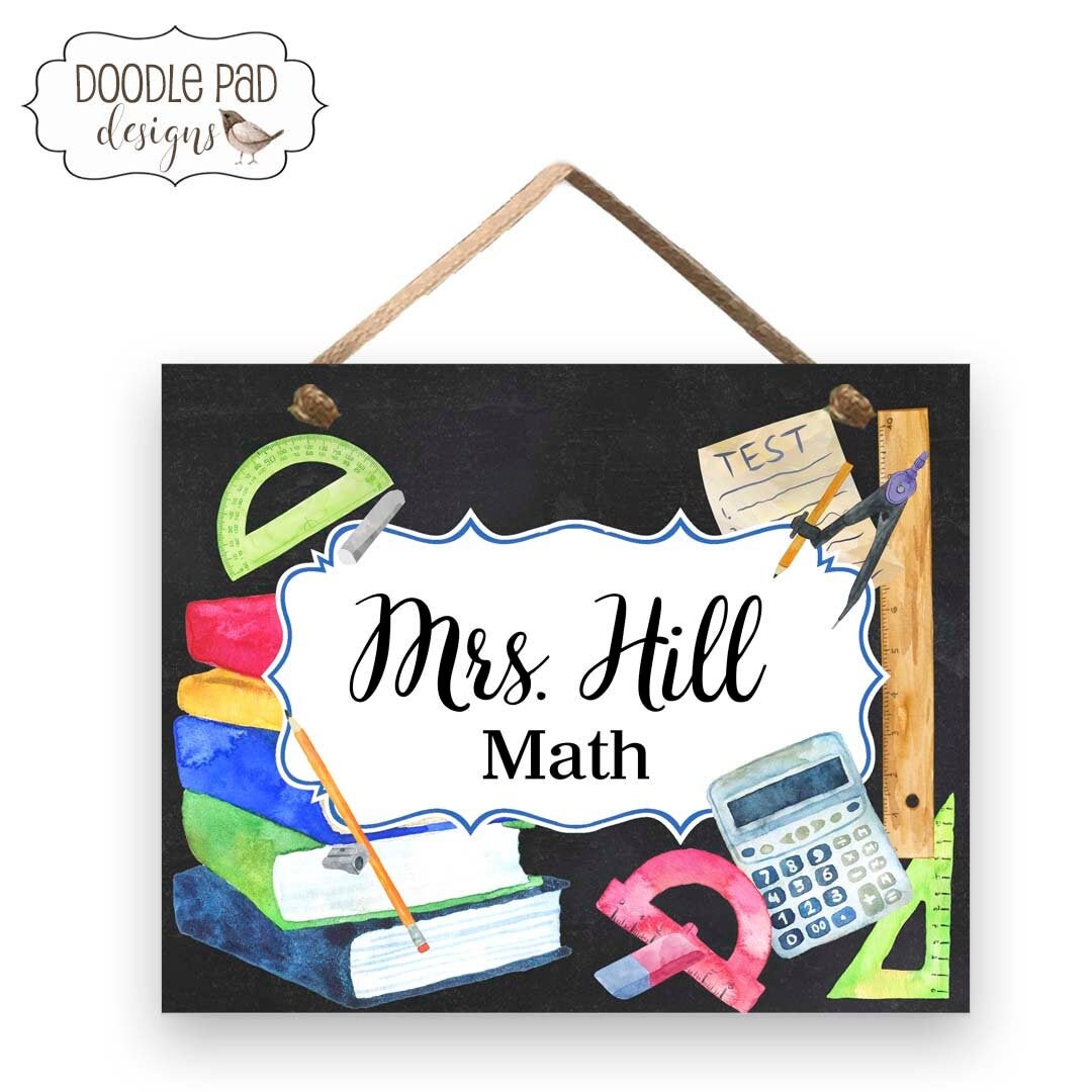 Classroom Door Sign 8 X 10 Math Class Sign Personalized Teacher Gift - Etsy