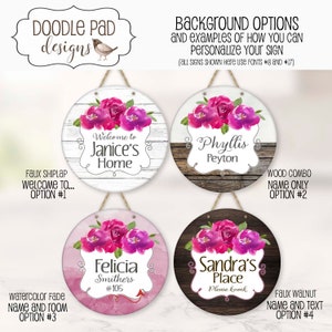 Personalized Round Door Sign for Assisted or Senior Living Apartment ...