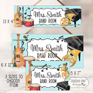 Teacher Door Sign Music Class Door Sign Personalized Band Classroom ...