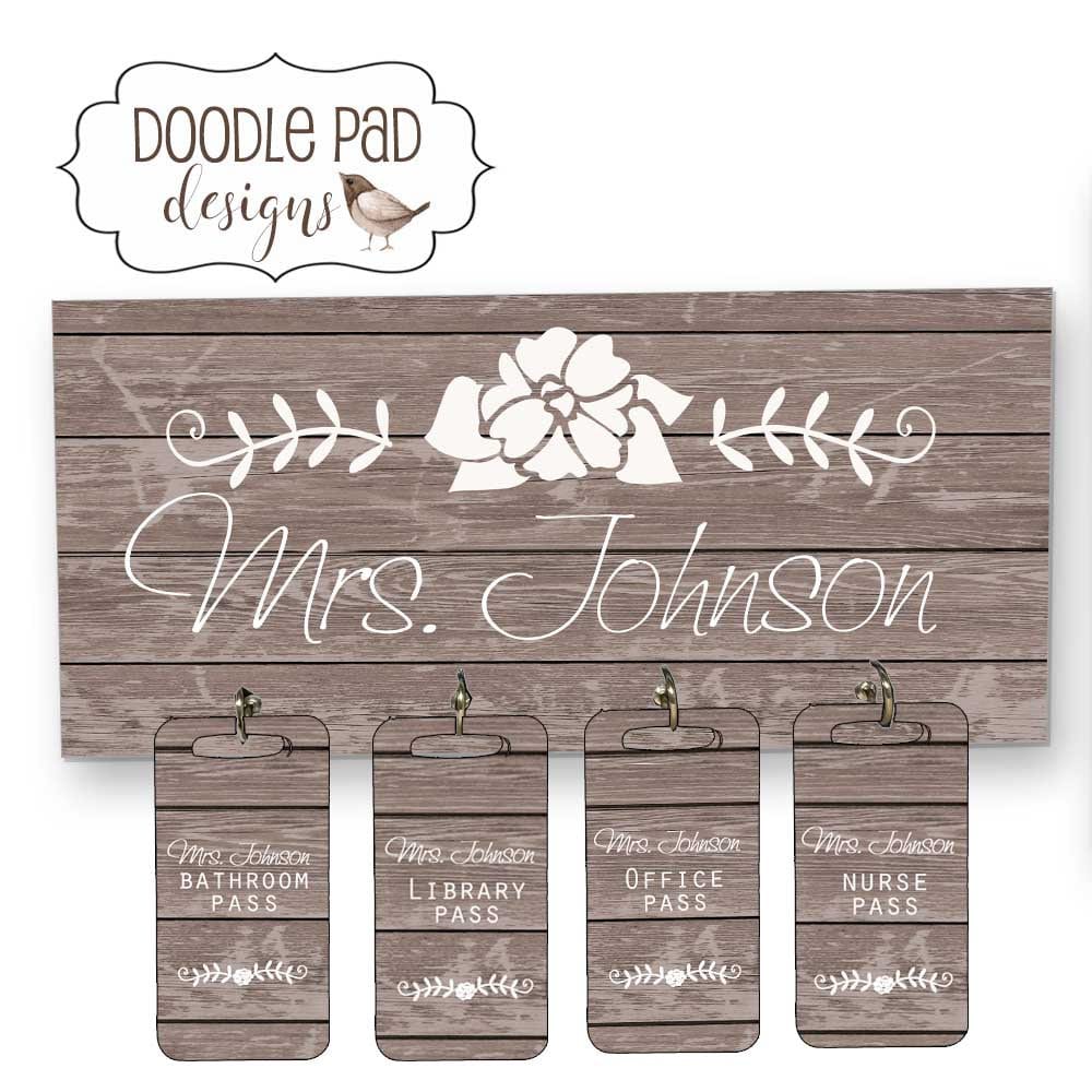 Farmhouse Inspired Classroom Decor Hall Passes Sign Teacher | Etsy