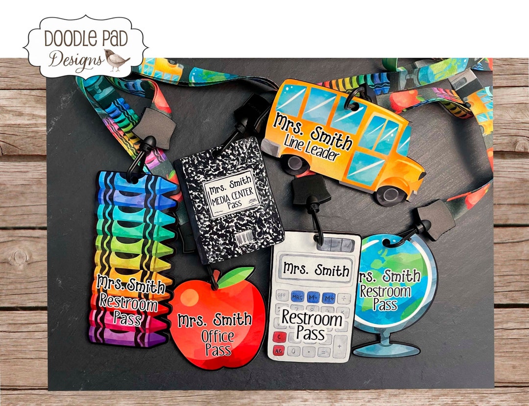 Personalized Hall Passes for Teachers, Teacher Appreciation Gift, Laser ...