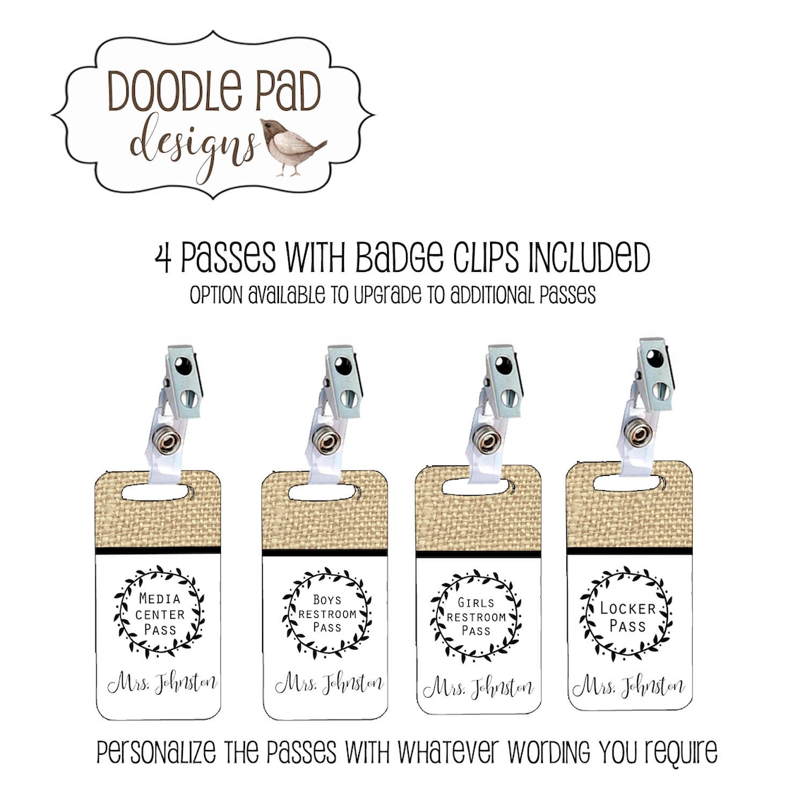 Personalized Classroom Decor Hall Passes Sign Farmhouse | Etsy