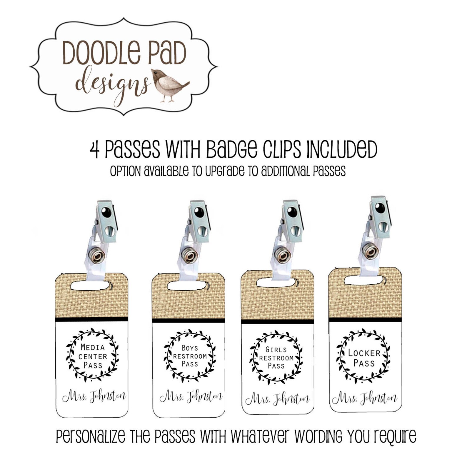 Personalized Classroom Decor Hall Passes Sign Farmhouse - Etsy