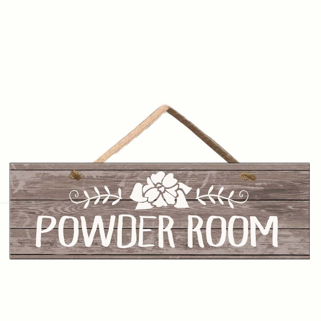 Powder Room Sign, Cottage Chic Bathroom Decor - Etsy