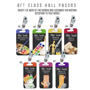 Personalized ART Classroom Decor, Hall Passes Sign, Teacher Gift ...