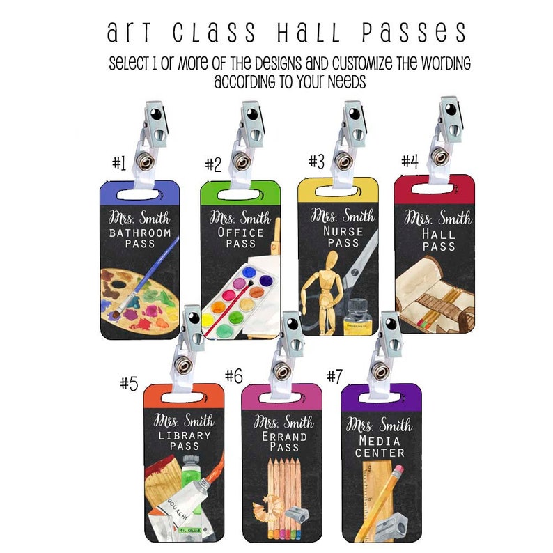 Personalized ART Classroom Decor Hall Passes Sign Teacher - Etsy