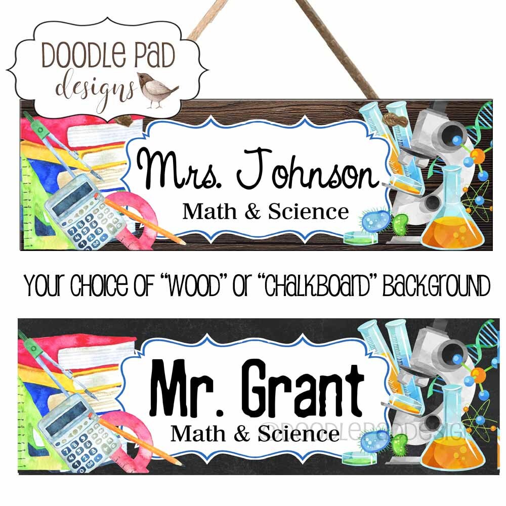 Math and Science Class Door Sign Personalized Teacher - Etsy