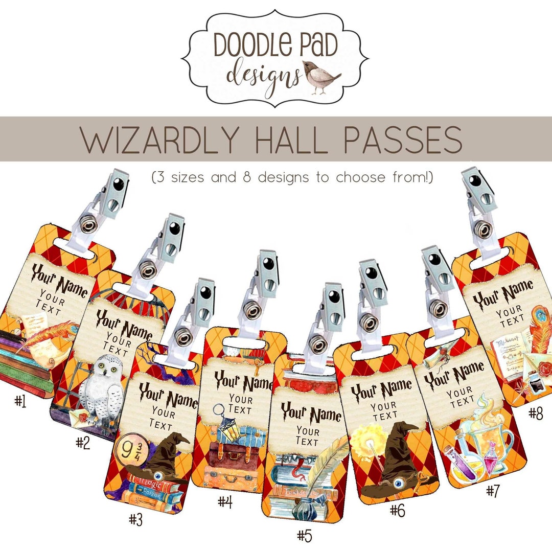 Personalized Wizard School Hall Passes, Wizardly Hall Passes, Gift for ...