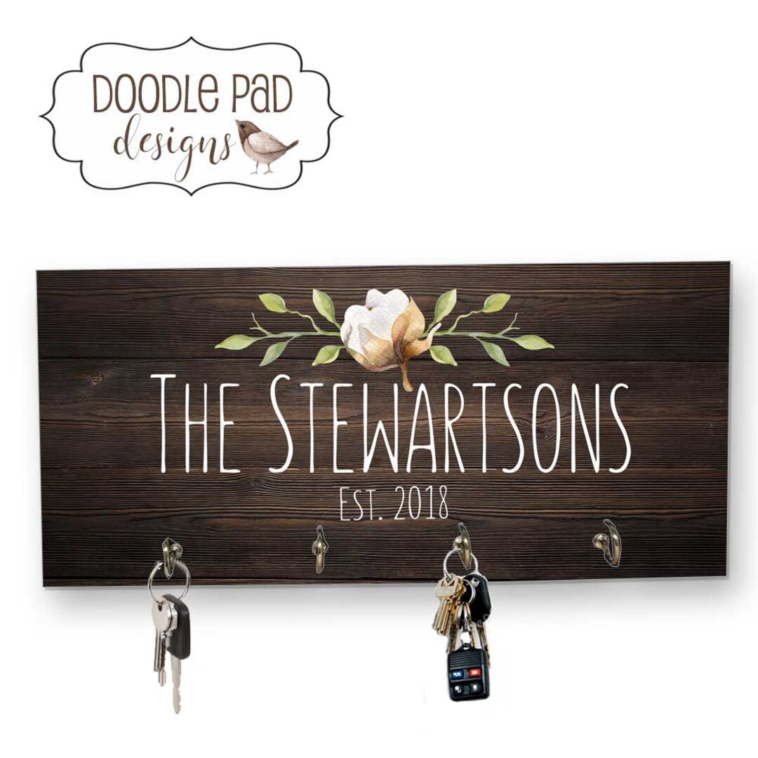 Personalized Farmhouse Key Rack Entryway Organizer Farmhouse - Etsy