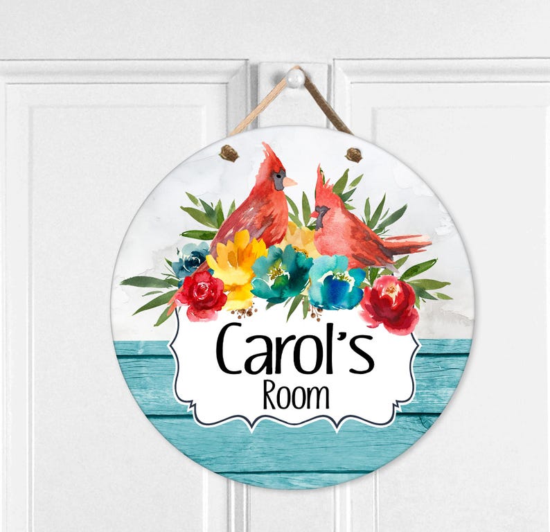 Custom Door Sign Cardinal Bird Door Hanger Housewarming Gift for ...