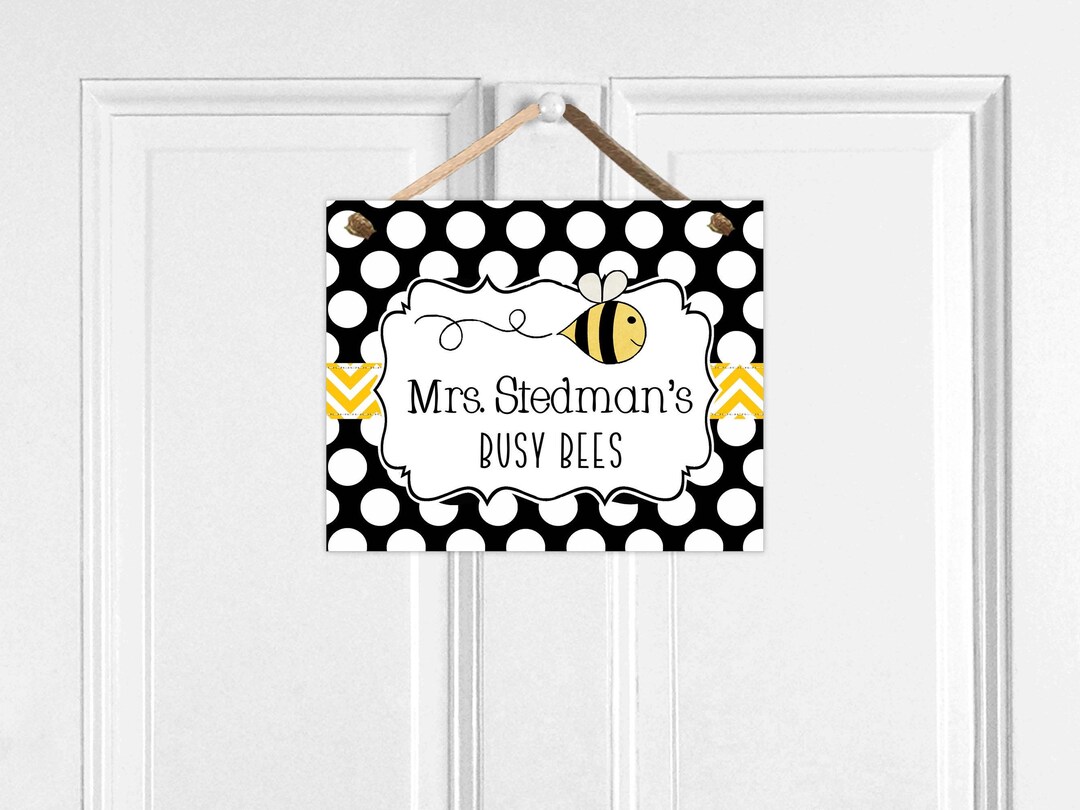 Bumble Bee Classroom Door Sign, Busy Bees Teacher Decor, Whimsical ...