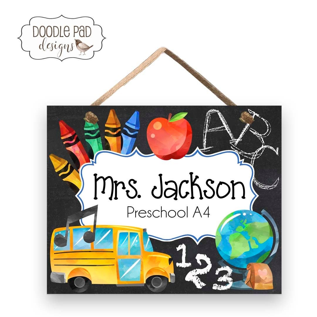 Classroom Door Sign | 8 X 10" Preschool School Class Sign ...