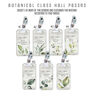 Hall Passes Farmhouse Classroom Theme Personalized Hall Passes ...